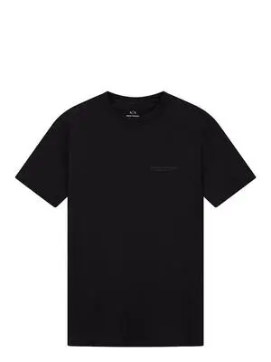 Armani Exchange Regular Fit Cotton T-shirt With A Chest Logo Essential - Black