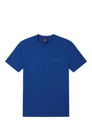 Armani Exchange Regular Fit Cotton T-shirt With A Chest Logo Essential Blue
