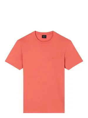 Armani Exchange Regular Fit Cotton T-shirt With A Chest Logo Essential - Orange