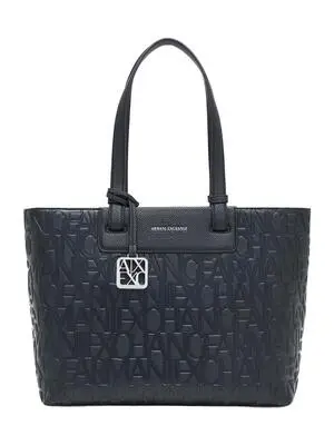 Armani Exchange Armani Exchange Monogram Shopper Bag Black