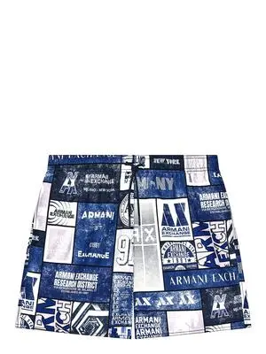 Armani Exchange Boxer Swim Trunks With Pockets - Patterned