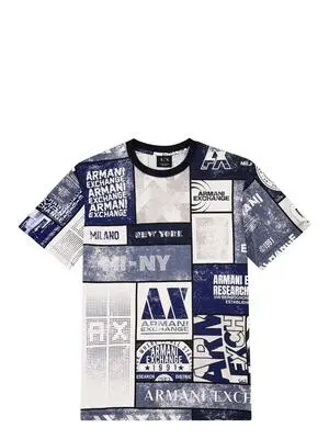 Armani Exchange Regular T-shirt In Cotton Jersey - Patterned