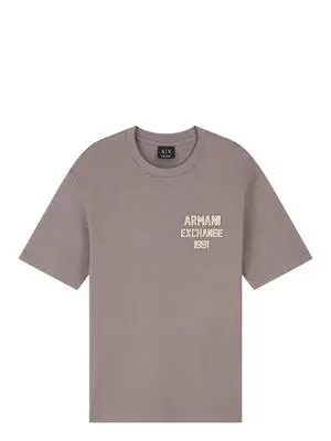 Armani Exchange Regular T-shirt In Cotton Jersey - Brown
