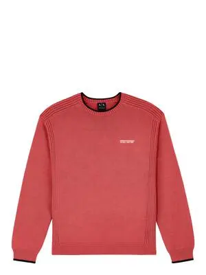 Armani Exchange Regular Fit Pullover In A Cotton Blend - Red