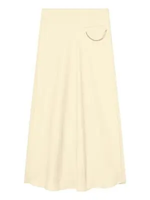 Armani Exchange Long Flowing Skirt In Recycled Crepe Satin - Yellow