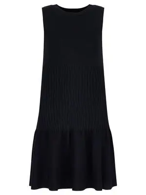 Armani Exchange Slim Fit Dress In Knitted Recycled Viscose - Black