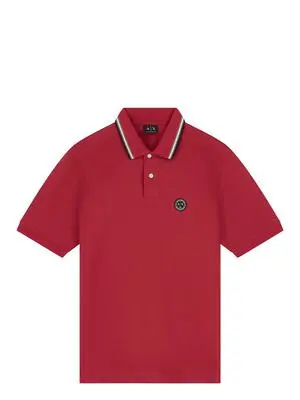 Armani Exchange Regular Fit Polo Shirt In Cotton Piquet With Rib Details - Red