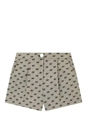 Armani Exchange Allover Jacquard Slim Fit Cotton Shorts - Beige