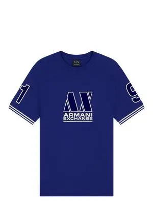 Armani Exchange Regular T-shirt In Cotton Jersey - Blue