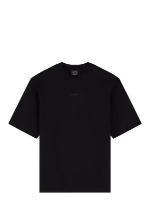 Armani Exchange Oversized T-shirt In Heavy Cotton Jersey - Black