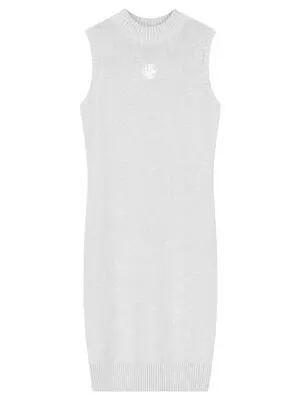 Armani Exchange Slim Fit Dress In Knitted Cotton - Grey