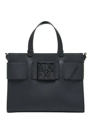 Armani Exchange Monogram Tote Bag Black