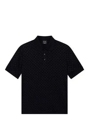Armani Exchange Regular Fit Polo Shirt In Cotton Jersey - Black