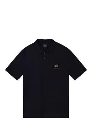 Armani Exchange Regular Fit Polo Shirt In Cotton Piquet - Black