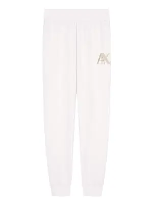 Armani Exchange Regular Fit Jersey Trousers In Stretch Viscose Scuba - Beige