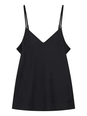 Armani Exchange Satin V-neck Top - Black