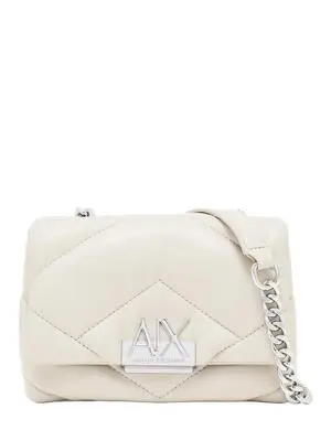 Armani Exchange Padded Quilted Chain Strap Mini Bag - White