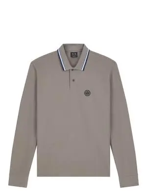 Armani Exchange Regular Fit Polo Shirt In Cotton Piquet - Brown