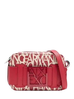 Armani Exchange Monogram Cotton Messenger Bag - Red