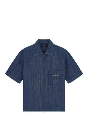 Armani Exchange Oversized Shirt Denim Washed Cotton - Blue