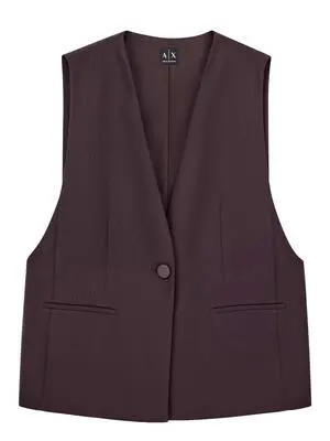 Armani Exchange Recycled Crepe Oversized Waistcoat - Brown
