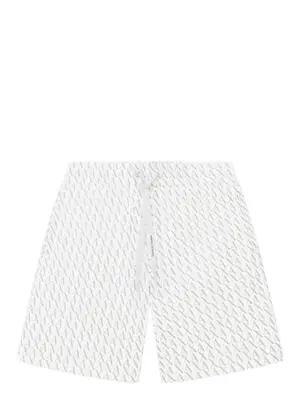 Armani Exchange French Terry Shorts With An All-over Pattern Essential - White