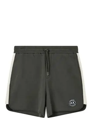 Armani Exchange Cotton Bermuda Shorts With Side Stripe Detail - Grey
