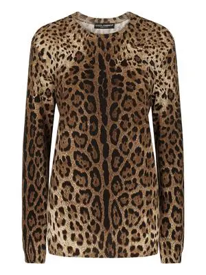 Dolce & Gabbana Leopard-print Cashmere Sweater - Multicolor