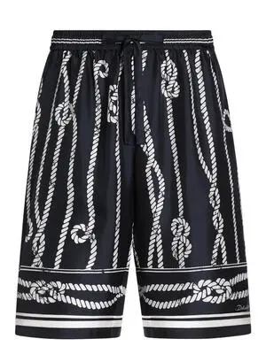 Dolce & Gabbana Silk Twill Printed Bermuda Shorts - Multicolor
