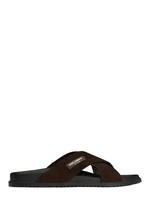 Dolce & Gabbana Calfskin Logo Slides - Multicolor