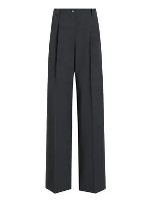 Dolce & Gabbana Wool High Waisted Tailored Trousers - Grey