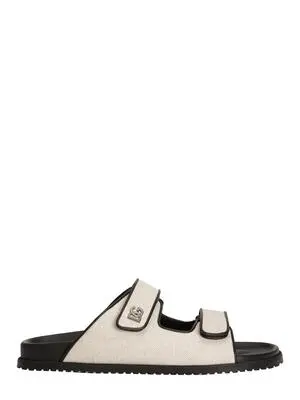 Dolce & Gabbana Calfskin Slides With Dg Logo - Multicolor