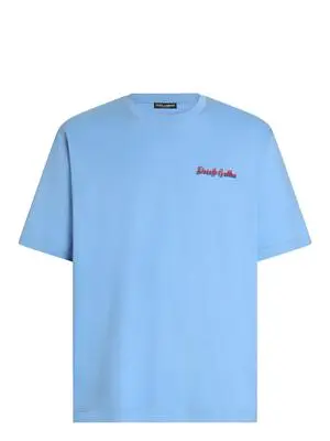 Dolce & Gabbana Cotton T-shirt With Logo T-shirts And Polos - Azure