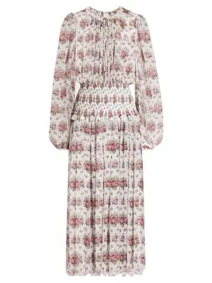 Dolce & Gabbana Small Flower Bouquets-print Long Chiffon Dress Dresses - Multicolor