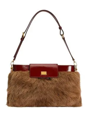 Dolce & Gabbana Vittoria Fur And Calfskin Shoulder Bag Shoulder And Crossbody Bags - Multicolor