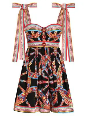 Dolce & Gabbana Carretto-print Poplin Dress Dresses Multi-colored - Multicolor