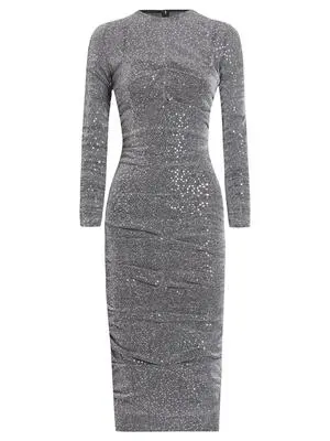Dolce & Gabbana Sequined Draped Calf-length Dress Dresses - Silver