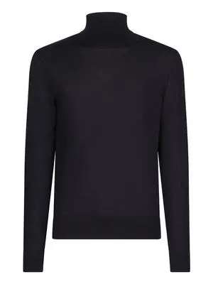 Dolce & Gabbana Cashmere And Silk Turtle-neck Sweater Sweaters And Cardigans Cashmere - Blue
