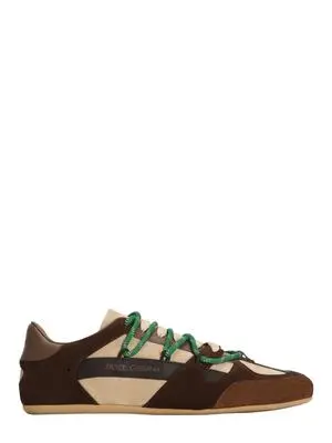 Dolce & Gabbana Printed Canvas Low Top Sneakers - Beige