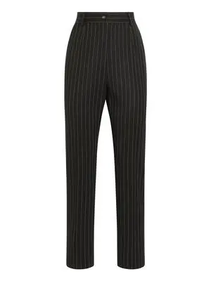 Dolce & Gabbana High-waisted Pinstripe Twill Pants Pants And Shorts Wool - Multicolor