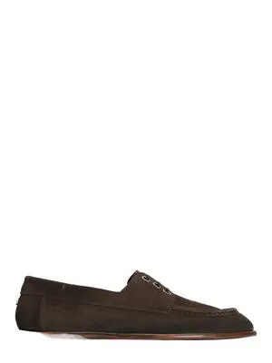 Dolce & Gabbana Raffia And Suede Derby Shoes - Brown