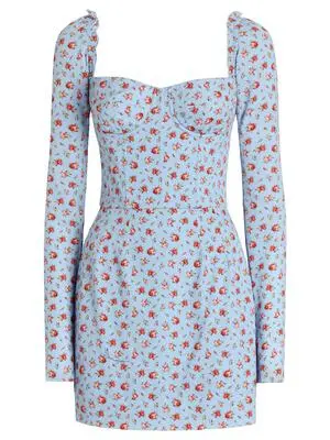 Dolce & Gabbana Small Rose-print Short Charmeuse Dress Dresses - Multicolor