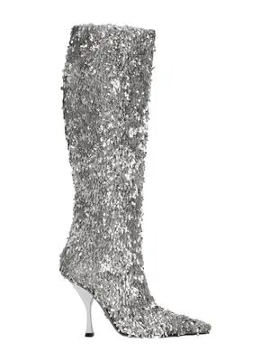 Dolce & Gabbana Drop Sequin Boots Boots And Booties - Silver