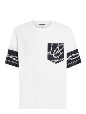 Dolce & Gabbana Cotton T-shirt With Marina-print T-shirts And Polos - Multicolor