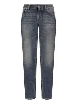 Dolce & Gabbana Blue Wash Stretch Denim Jeans - Multicolor