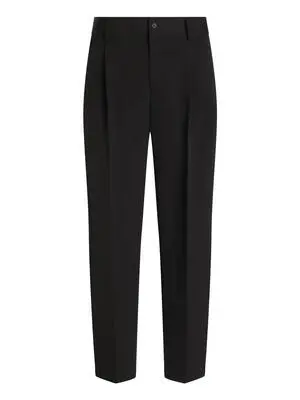 Dolce & Gabbana Wool Gabardine Tailored Pants - Black