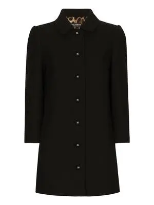 Dolce & Gabbana Short Woollen Coat - Black