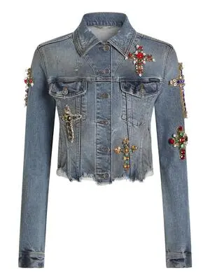 Dolce & Gabbana Denim Jacket With Embroidery Denim And Jeans Multi-colored - Multicolor