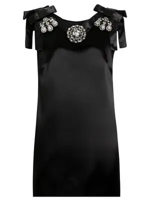 Dolce & Gabbana Stretch Satin Dress Dresses Satin - Black