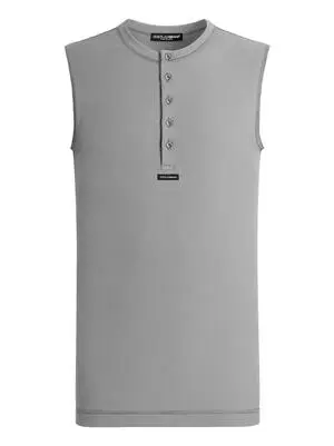 Dolce & Gabbana Cotton Serafino T-shirt - Grey